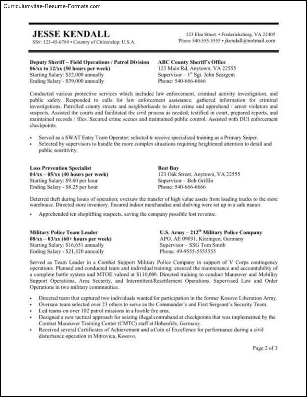 Federal Resume