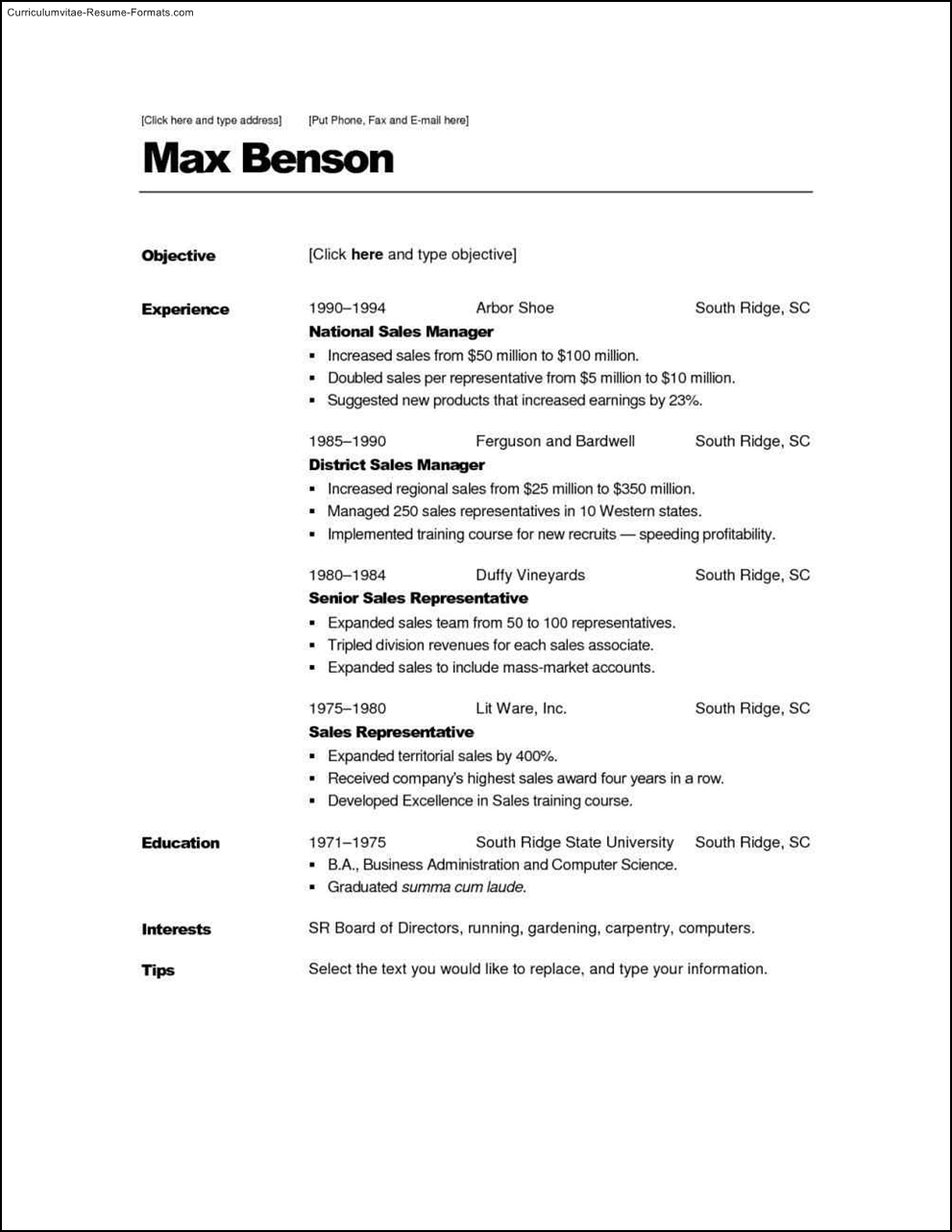 Free Templates For A Resume Free Samples Examples Format Resume