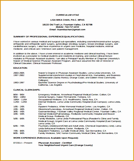 7 Doctor Curriculum Vitae Templates Free Samples Examples Format
